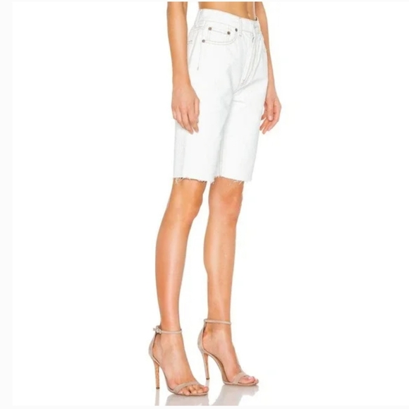Re/Done | Shorts | Redone The 8s Long Short Raw Hem Bleach White Denim ...
